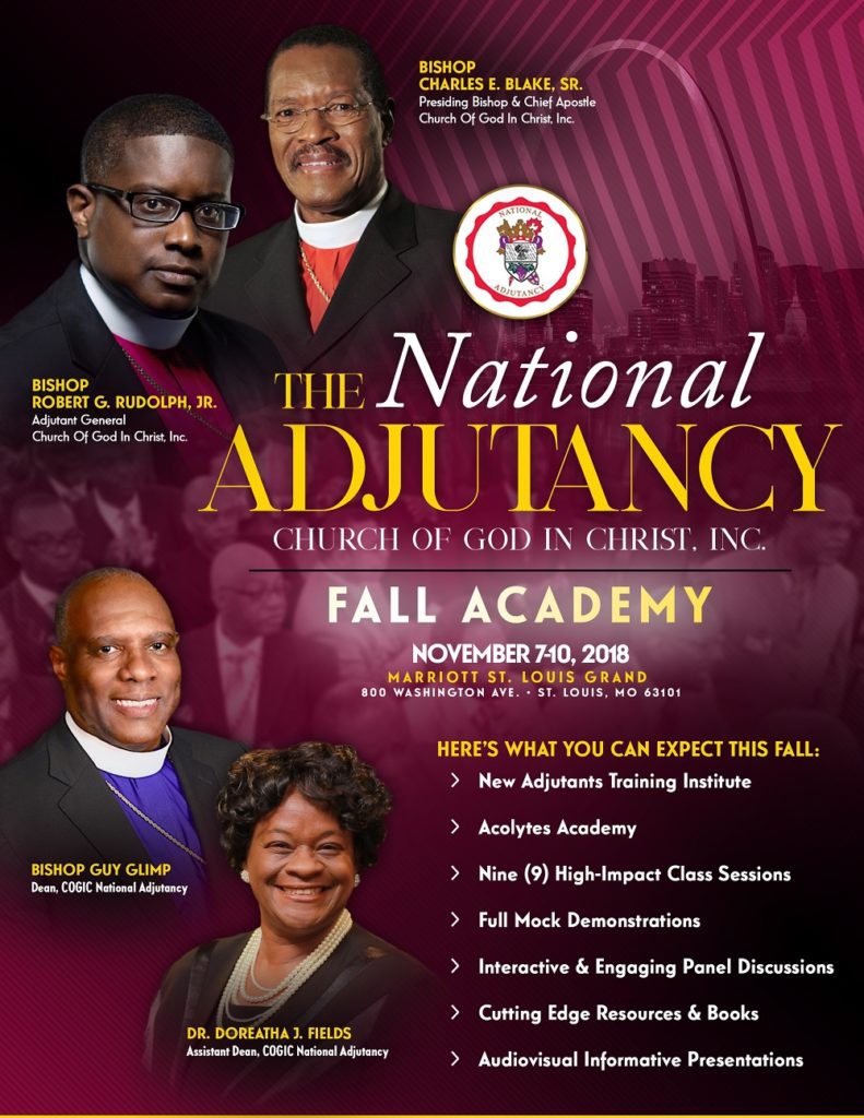 Fall 2018 Adjutancy Academy - COGIC Adjutancy