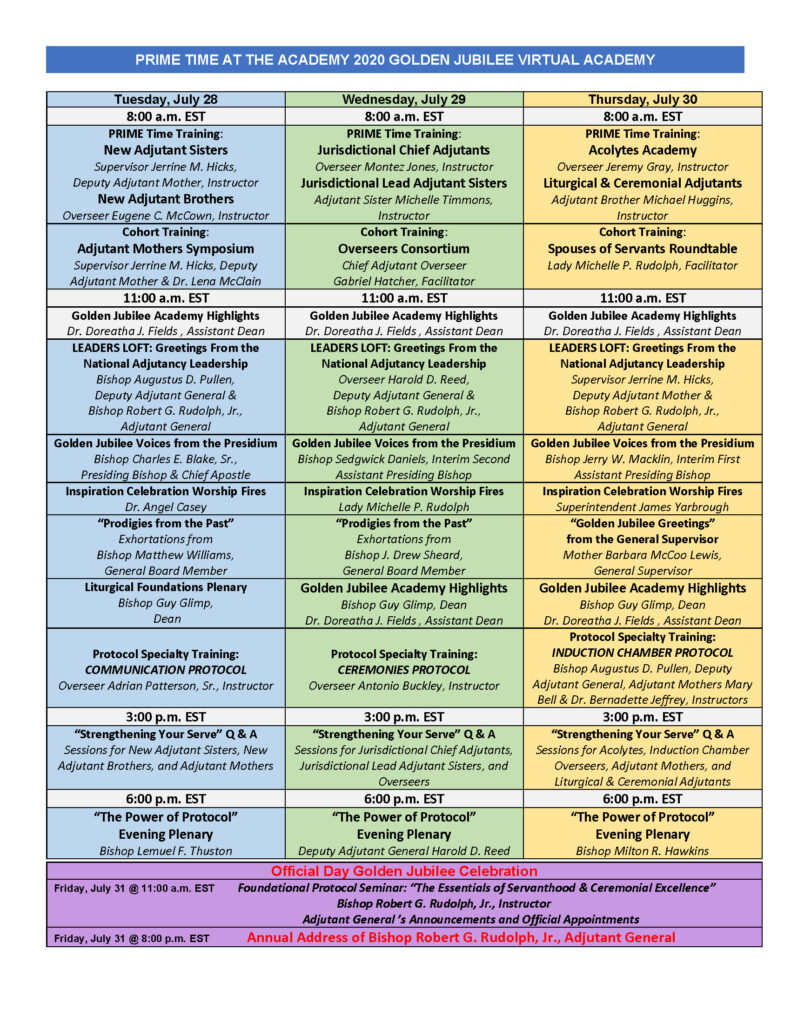 Summer 2020 Adjutancy Academy - COGIC Adjutancy