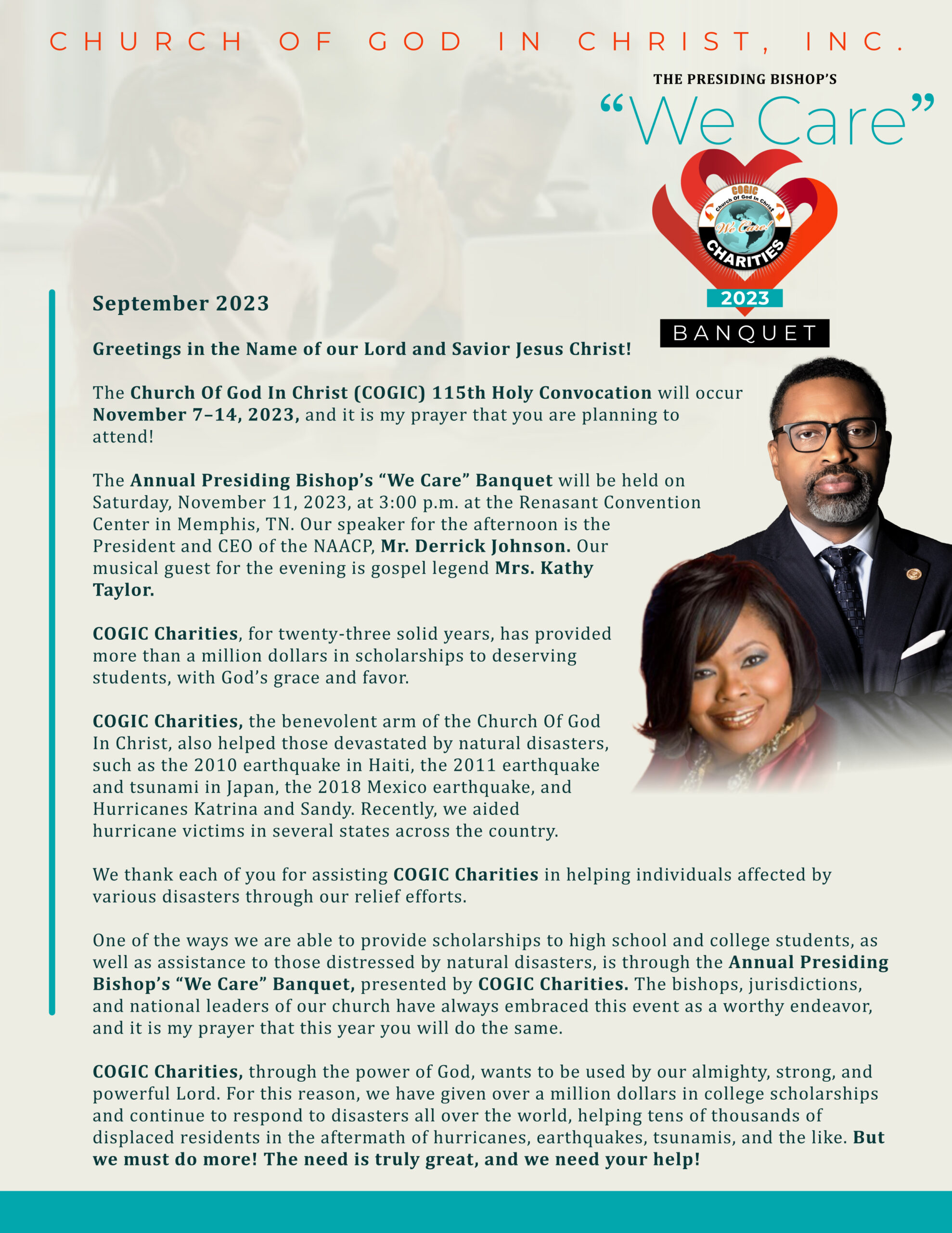Presiding Bishop’s “We Care” Banquet - COGIC Charities