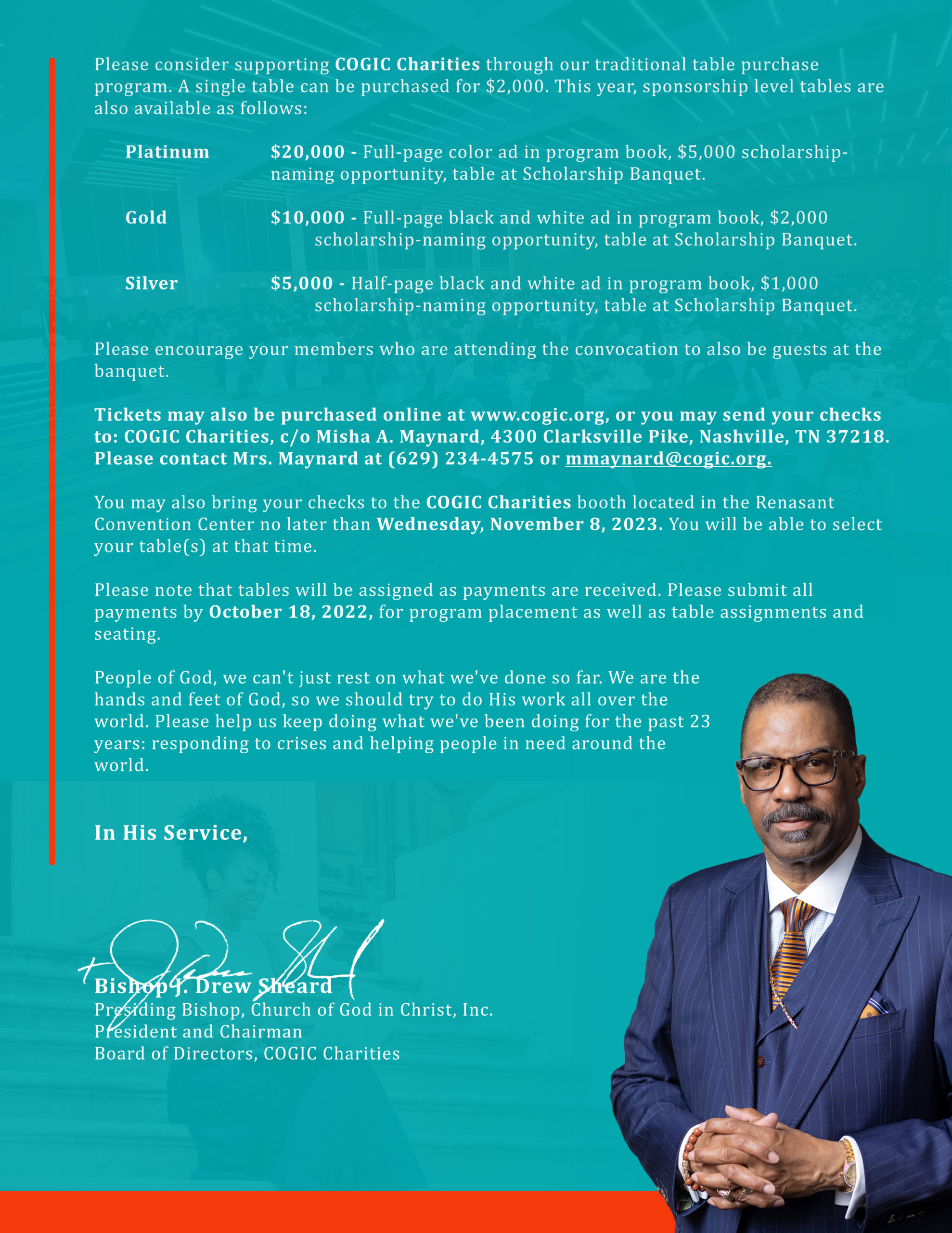 Presiding Bishop’s “We Care” Banquet - COGIC Charities