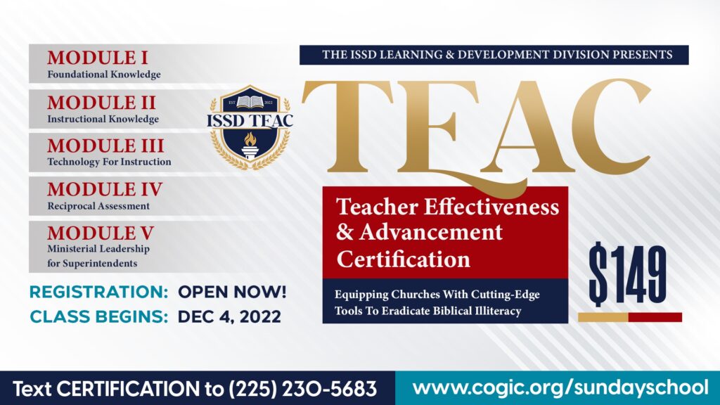 Training & Development – International Sunday School Department