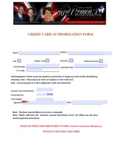 Souvenir Journal Forms - International COGIC Women's Department