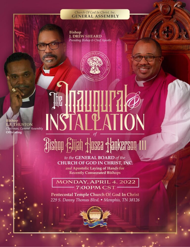Inaugural & Installation Service of Bishop Elijah Hankerson - Church Of ...