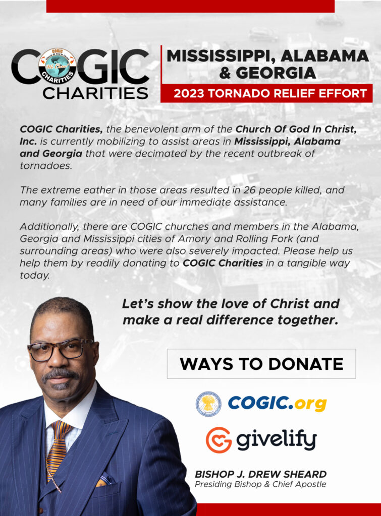 COGIC Charities Tornado Disaster Relief Fund - Church Of God In Christ