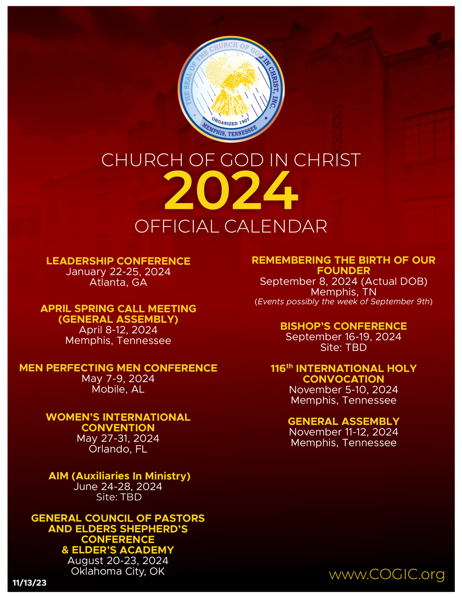Events - Church Of God In Christ